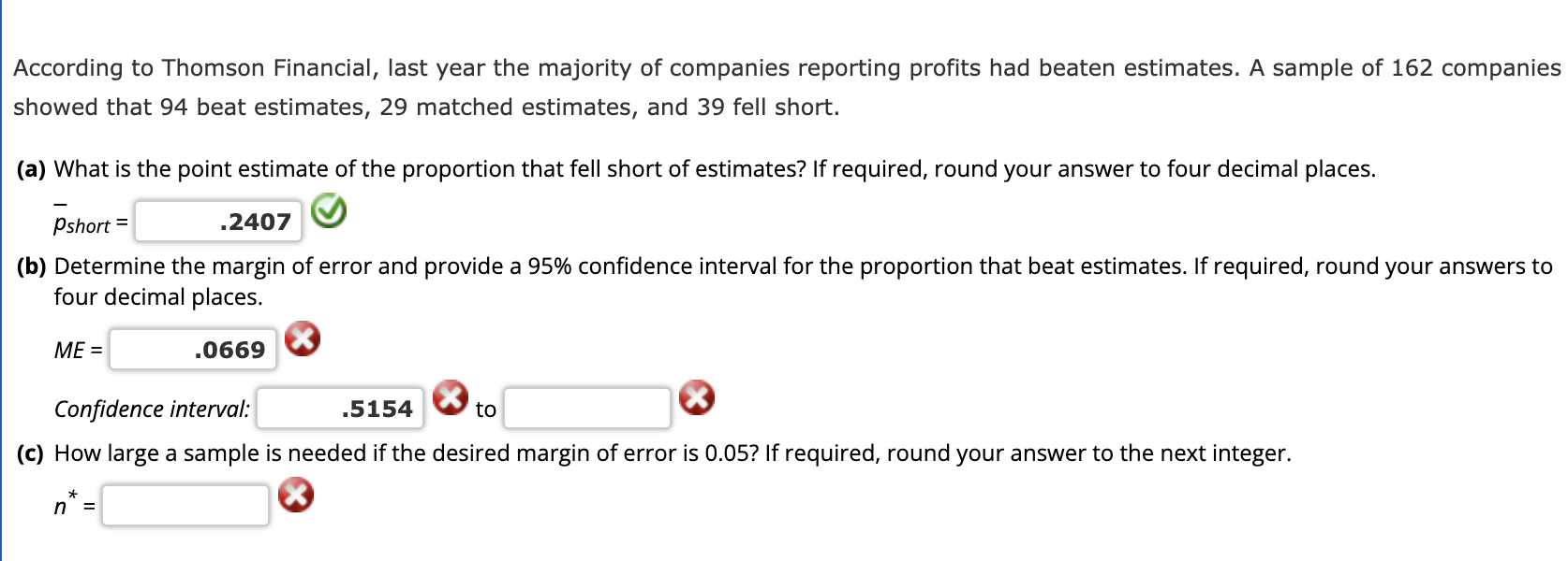 Solved According to Thomson Financial, last year the | Chegg.com