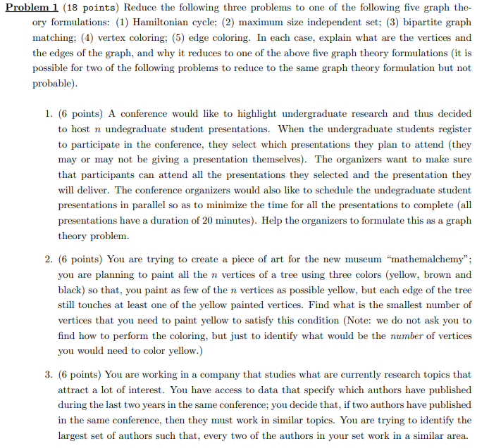 Solved Problem 1 (18 points) Reduce the following three | Chegg.com