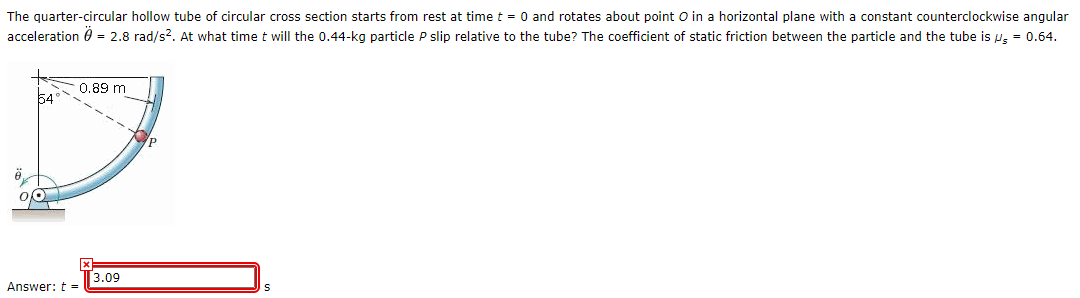 Solved The quarter-circular hollow tube of circular cross | Chegg.com