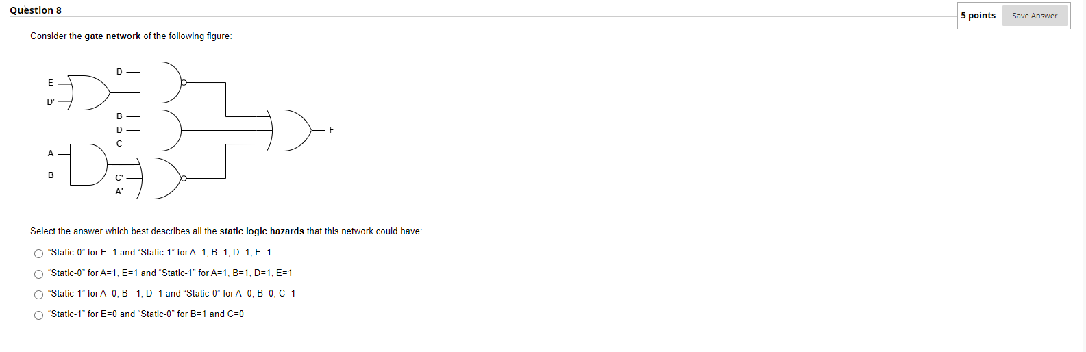 Solved Consider the gate network of the following figure: | Chegg.com