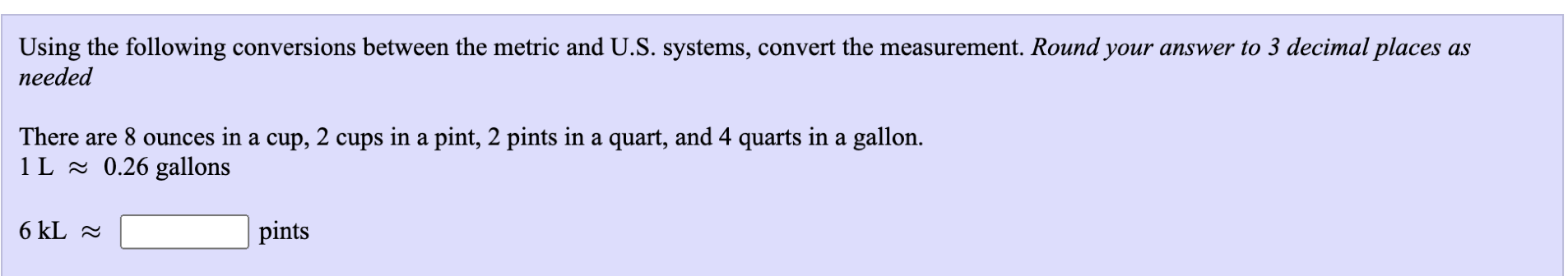 Solved Using the following conversions between the metric | Chegg.com