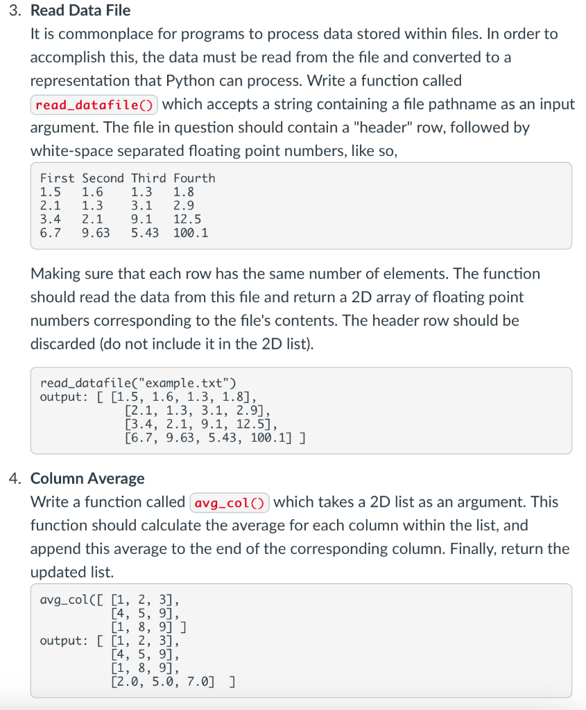 Solved 1. Row Average Write a function called which takes a | Chegg.com