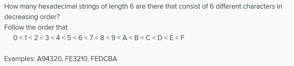 Solved How many hexadecimal strings of length 6 are there | Chegg.com