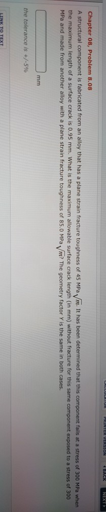 Solved CALCULATOR PRINTER VERSION BACK NEXT Chapter 08, | Chegg.com