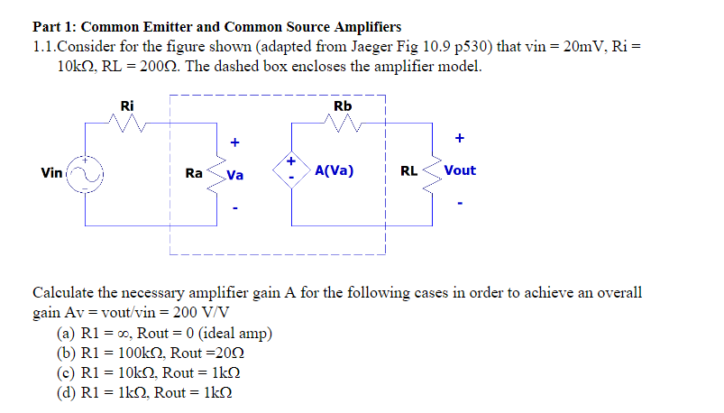 Solved Part 1: Common Emitter and Common Source Amplifiers | Chegg.com