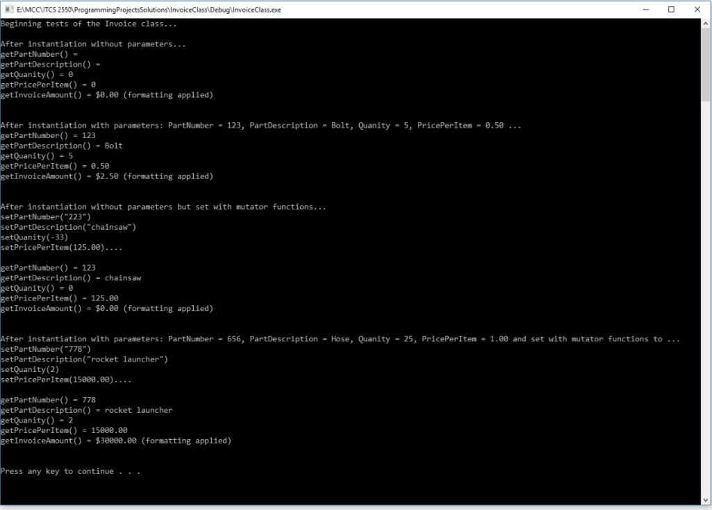 Create a class called Invoice that a hardware store | Chegg.com