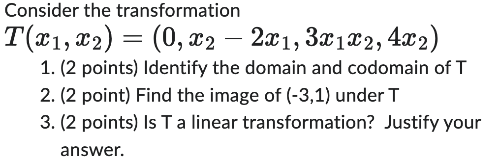 Solved Consider the transformation | Chegg.com