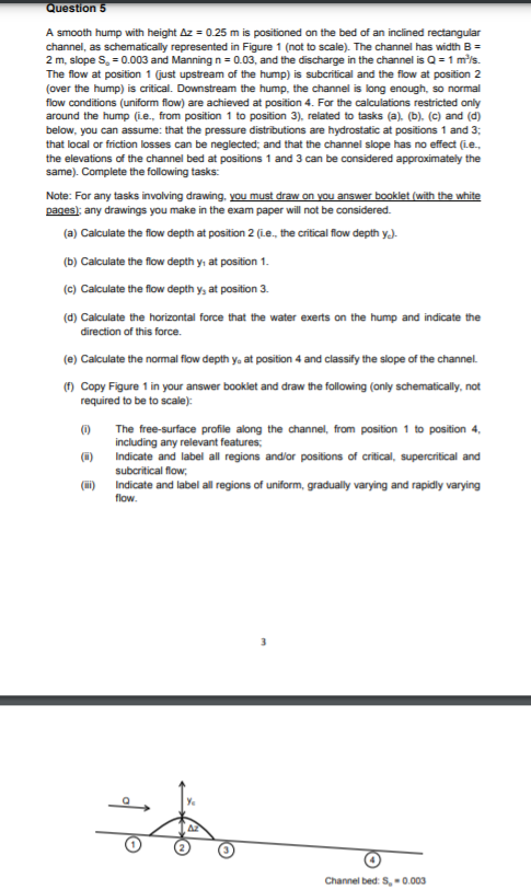 Solved Question 5 A smooth hump with height Az = 0.25 m is | Chegg.com
