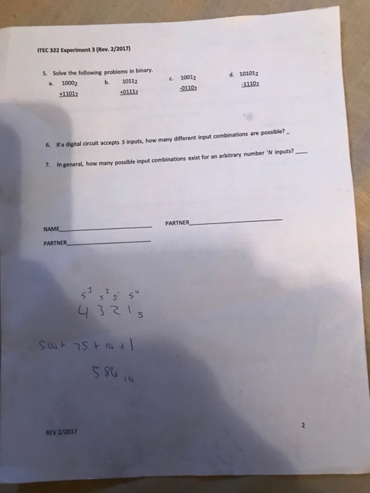 Solved ITEC 322 Experiment 3 (Rev. 2/2017) ITEC 322 | Chegg.com