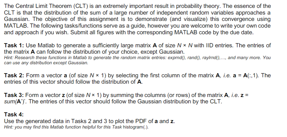 Solved The Central Limit Theorem (CLT) ﻿is an extremely | Chegg.com