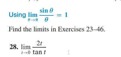 Solved Using limθ→0θsinθ=1 Find the limits in Exercises | Chegg.com