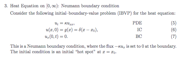 Solved 3. Heat Equation on [0, oo): Neumann boundary | Chegg.com