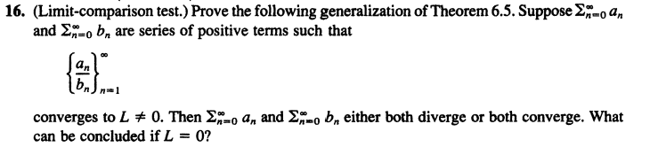 Solved 16. (Limit-comparison test.) Prove the following | Chegg.com