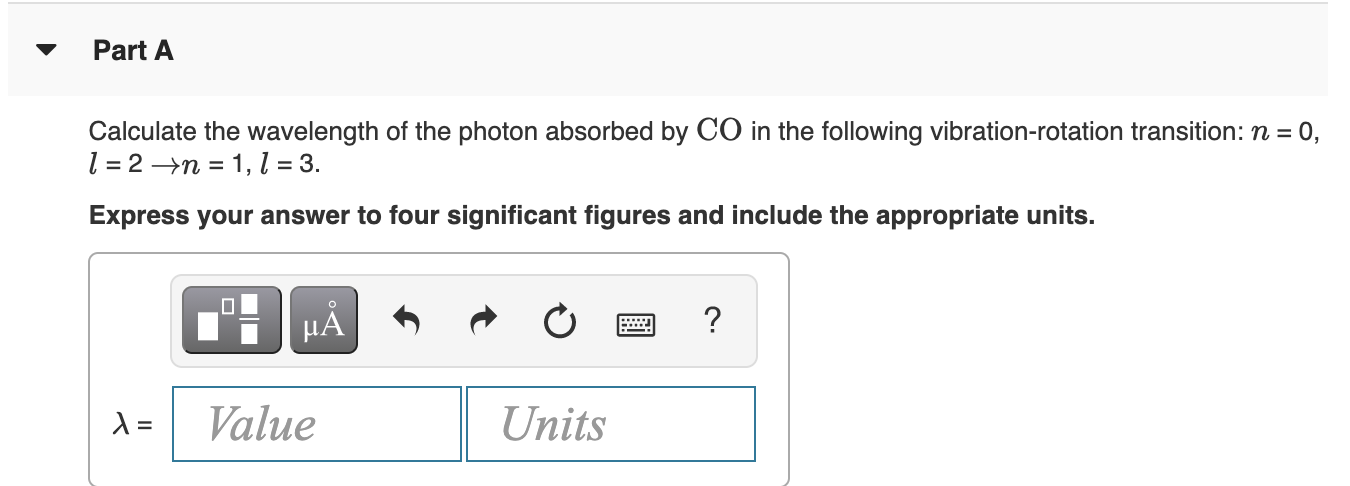 Solved The vibrational and rotational energies of the CO | Chegg.com