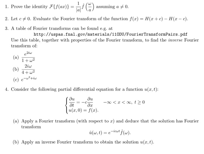 Solved Prove the identity F{f(ax)} = 1/|a| f vector | Chegg.com