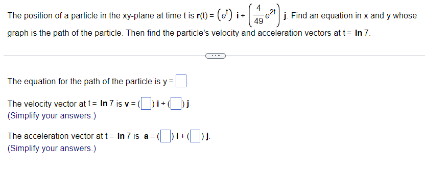 [Solved]: The position of a particle in the xy-plane at tim