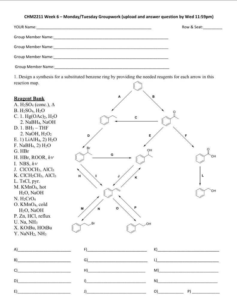 Solved CHM2211 Week 6 - Monday/Tuesday Groupwork (upload and | Chegg.com