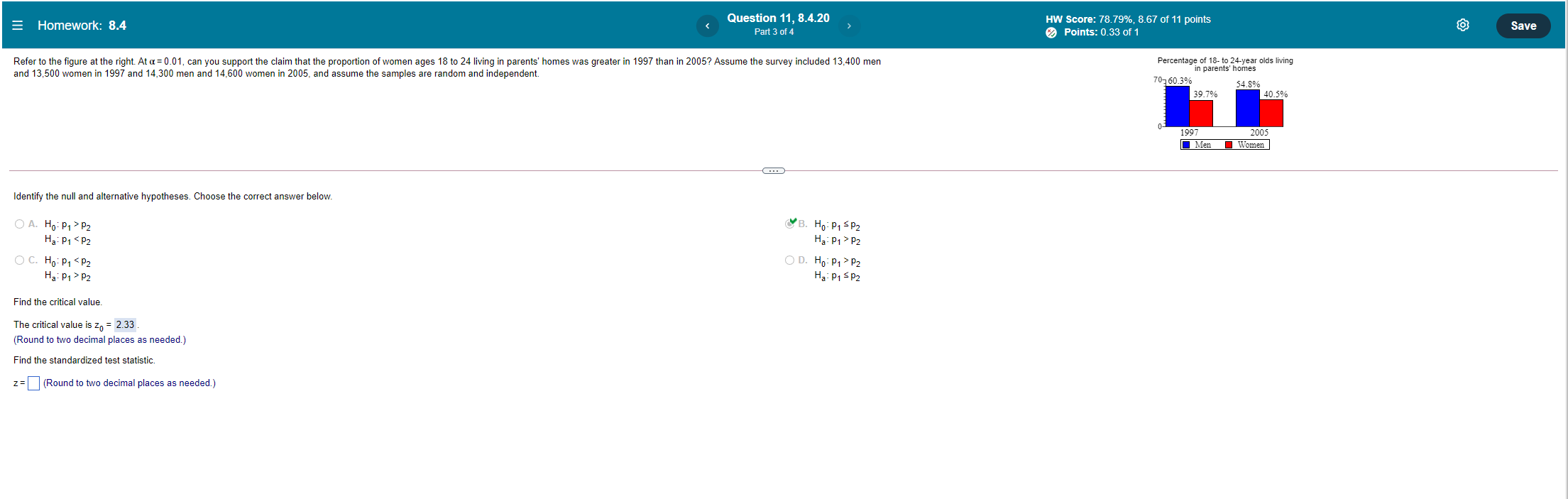 Solved = Homework: 8.4 Question 9, 8.4.16-T Part 3 of 6 HW | Chegg.com