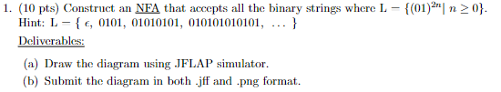 Solved Construct an NFA (10 ﻿pts) ﻿Construct an NFA that | Chegg.com