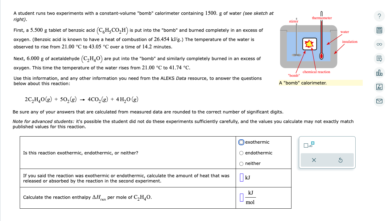 Solved A student runs two experiments with a constant-volume | Chegg.com
