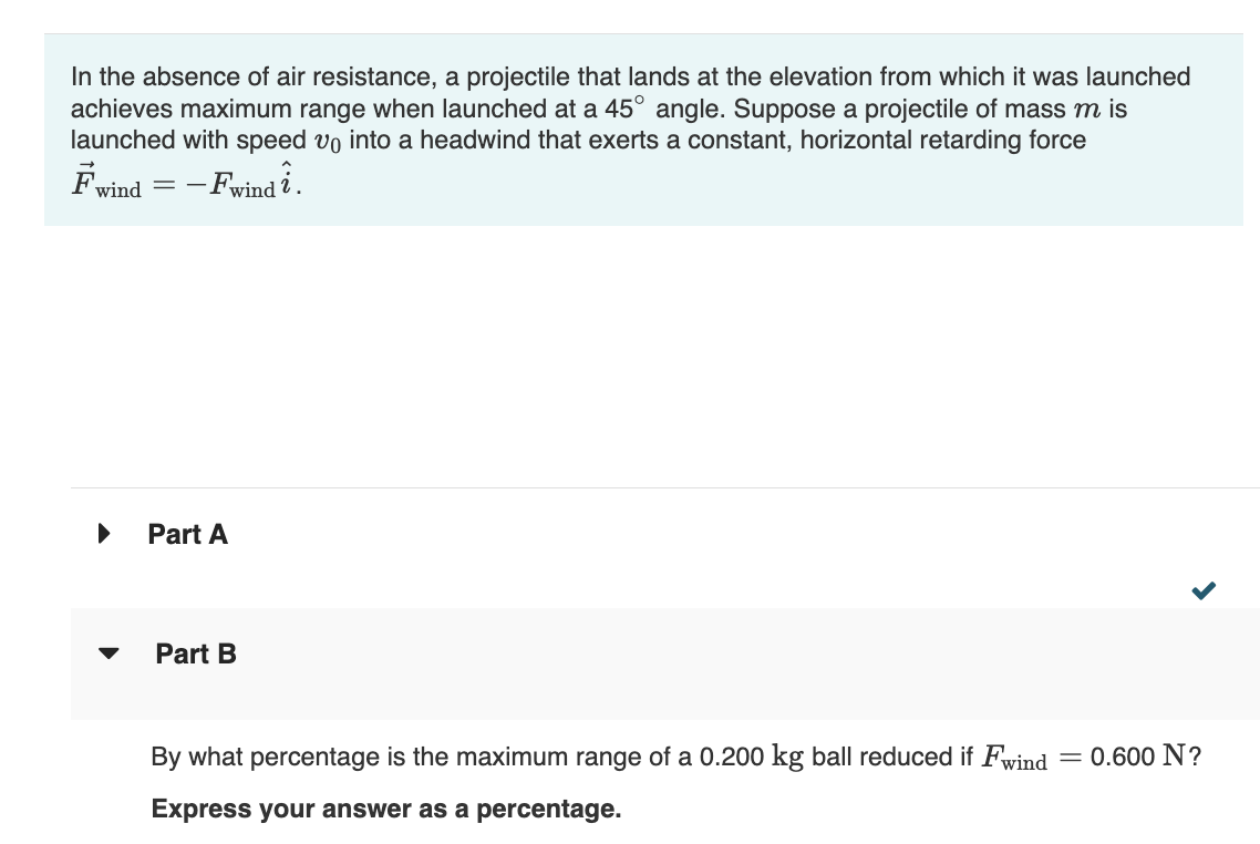 Solved In the absence of air resistance, a projectile that | Chegg.com