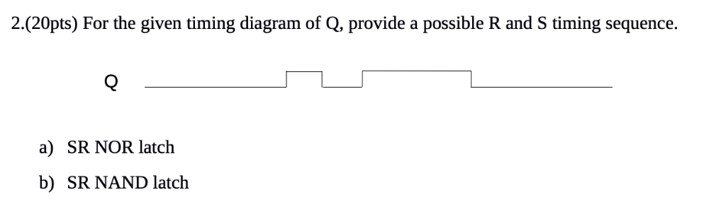 Solved 220pts For The Given Timing Diagram Of Q Provide