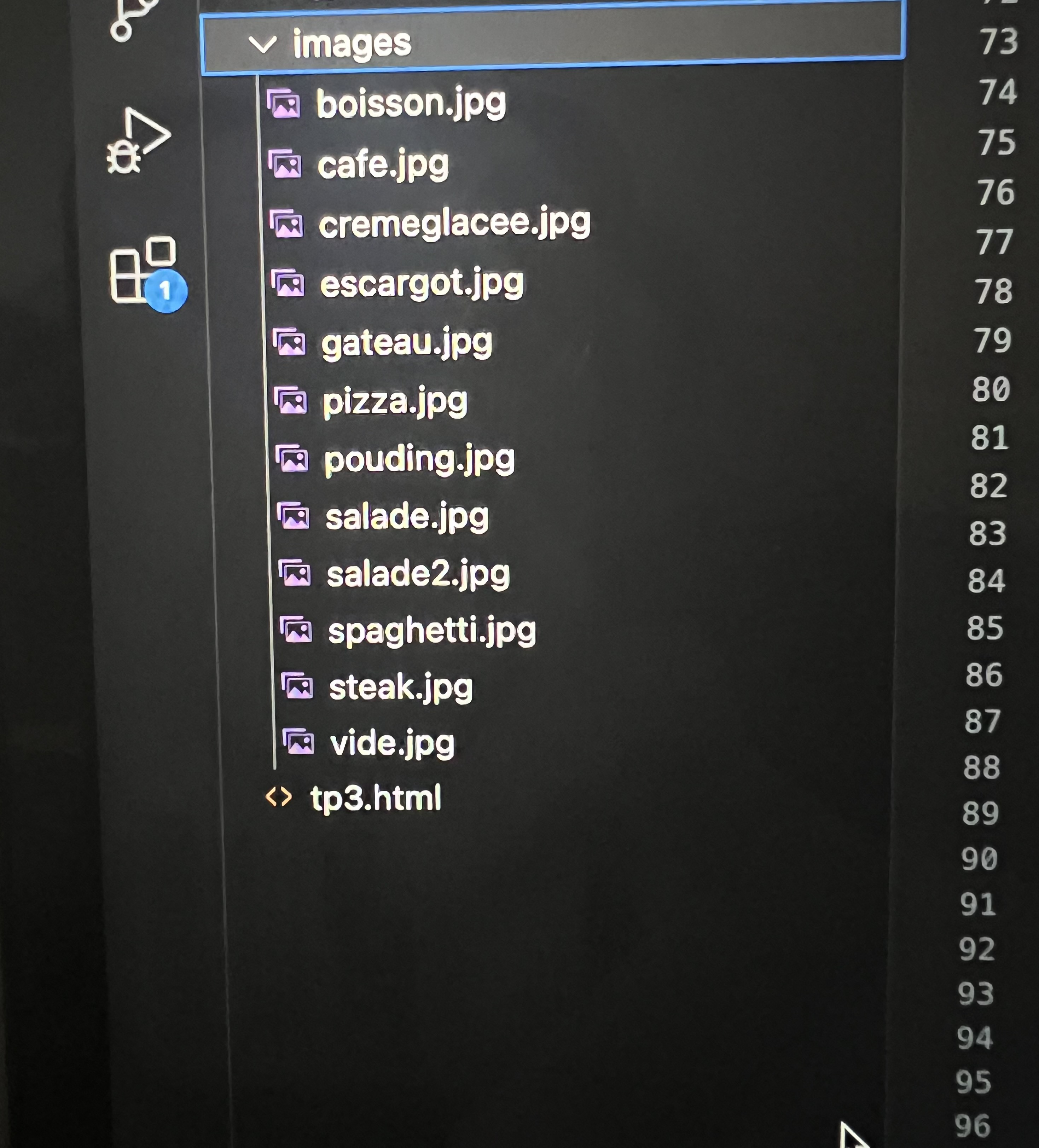 Solved HTML question:This is to display a menu with 4 | Chegg.com