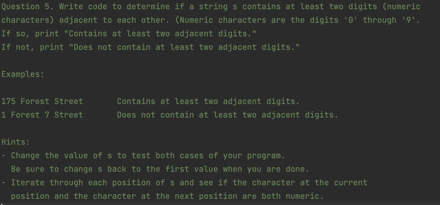 Solved Write a python program to check any input that has | Chegg.com