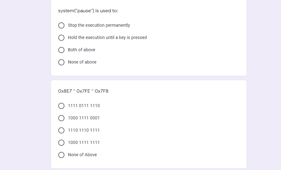 Solved system("pause") is used to: Stop the execution | Chegg.com