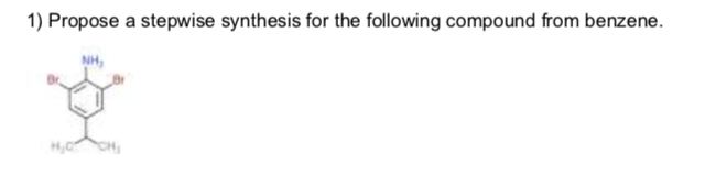 Solved 1) Propose a stepwise synthesis for the following | Chegg.com
