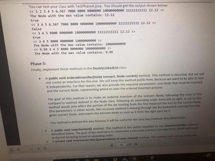 Solved Phase 1: First, implement these methods in the | Chegg.com