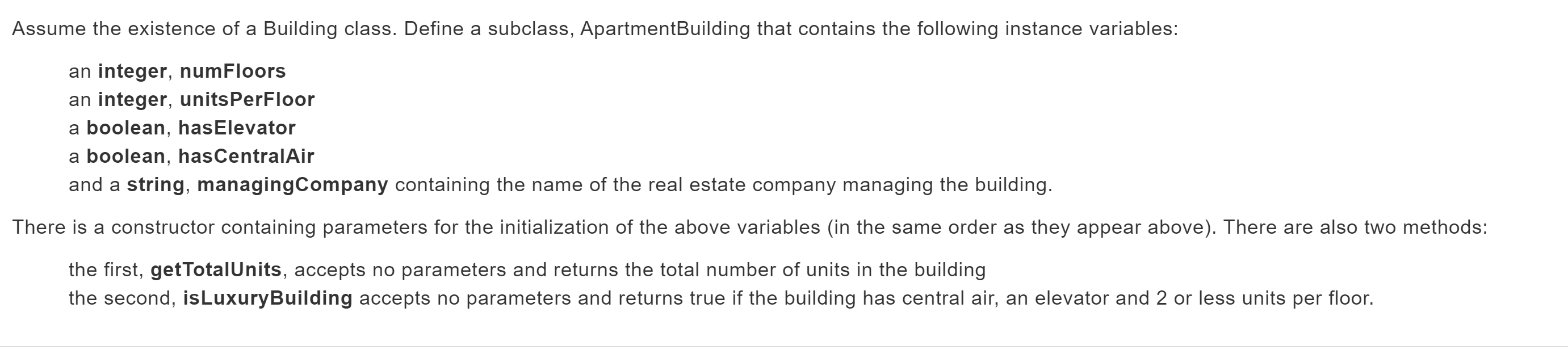 Solved Assume the existence of a Building class. Define a | Chegg.com