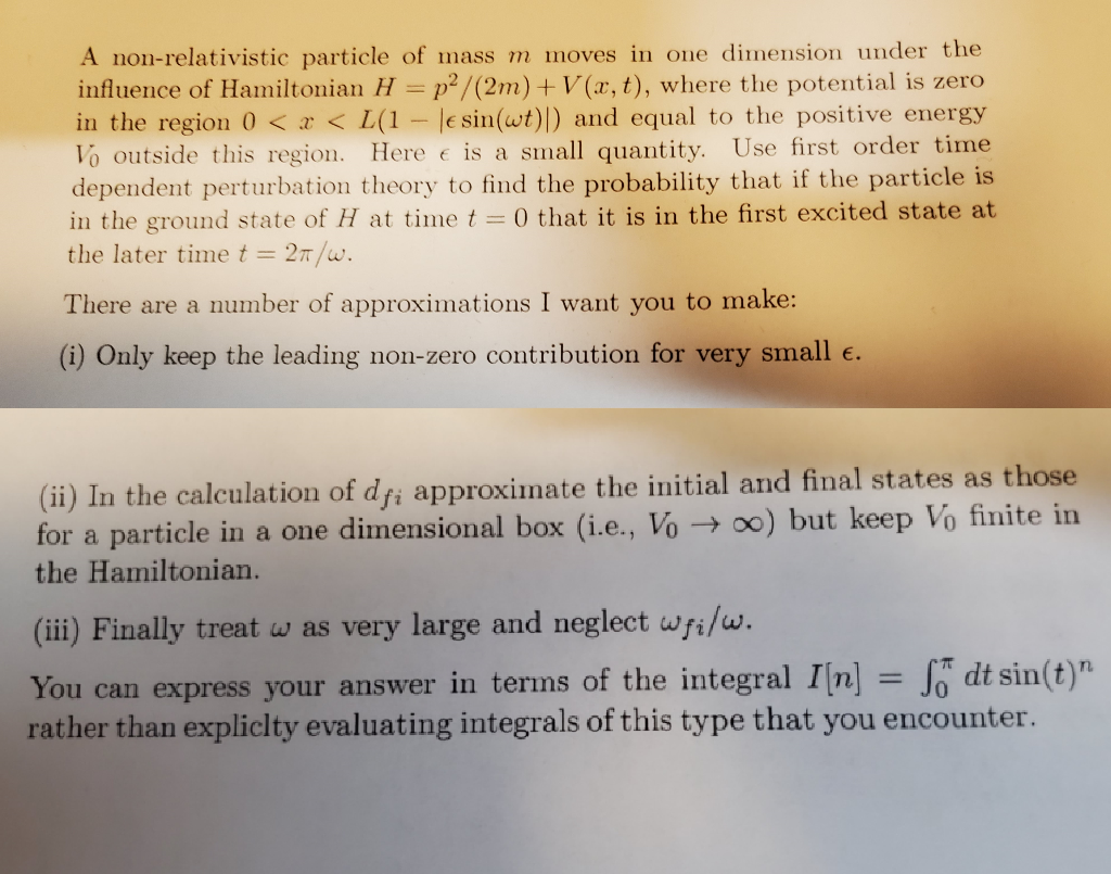 Solved A non-relativistic particle of mass m moves in one | Chegg.com