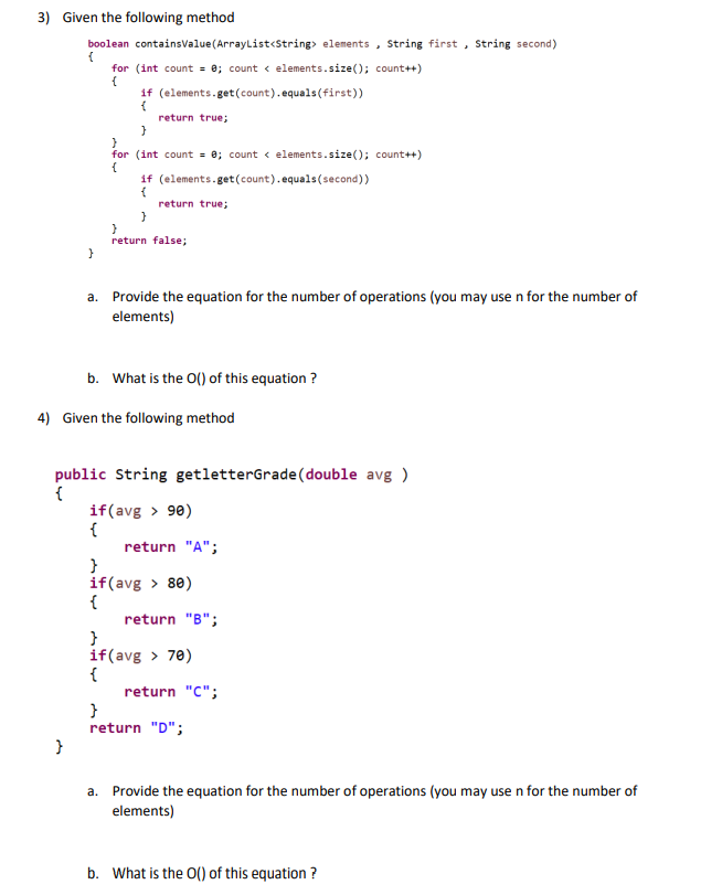 Solved 1) Given the following method public double | Chegg.com