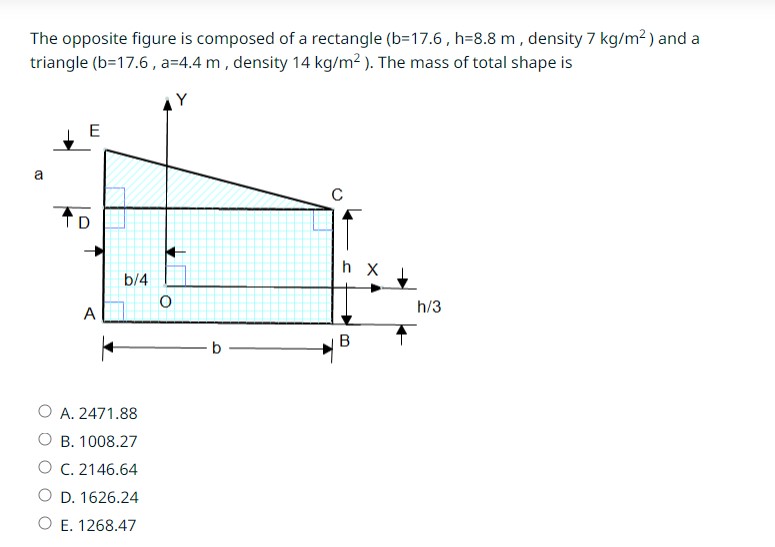 Solved The opposite figure is composed of a rectangle | Chegg.com