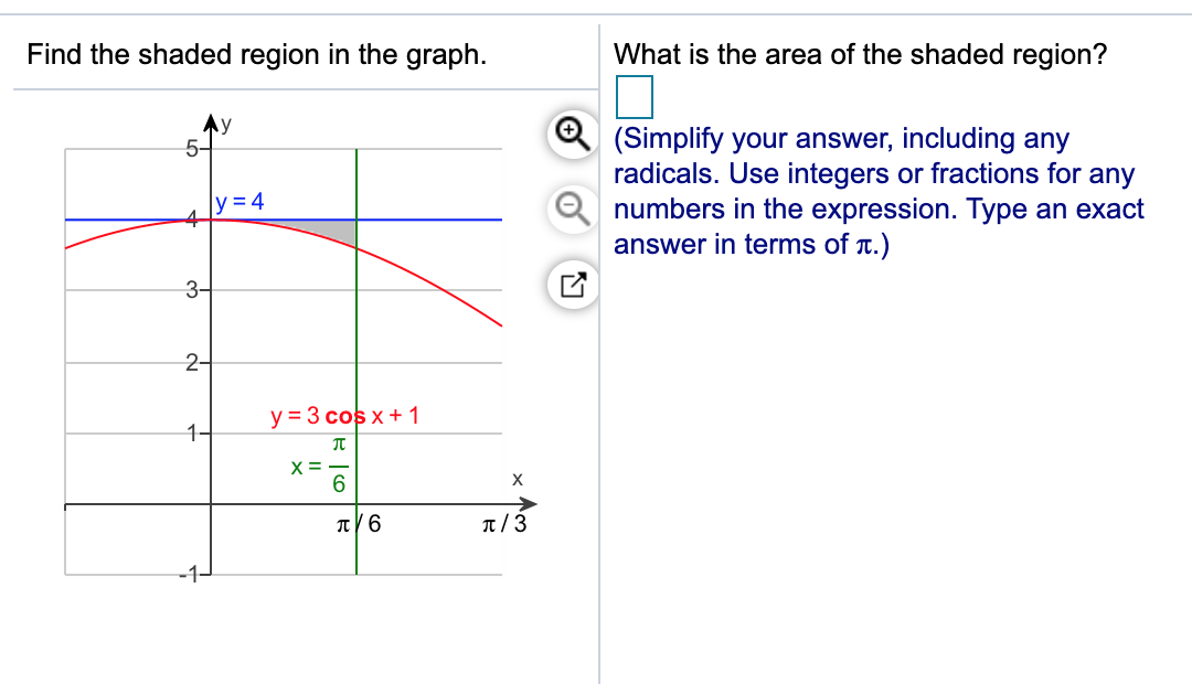 Solved Find the shaded region in the graph. What is the area | Chegg.com