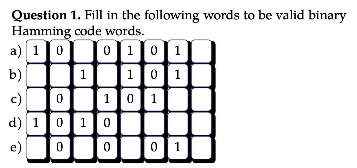 Question 1. ﻿Fill in the following words to be valid | Chegg.com