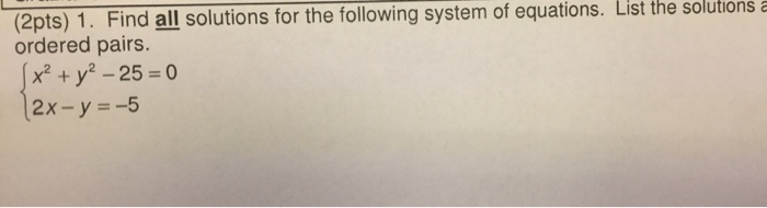 Solved Find all solutions for the following system of | Chegg.com
