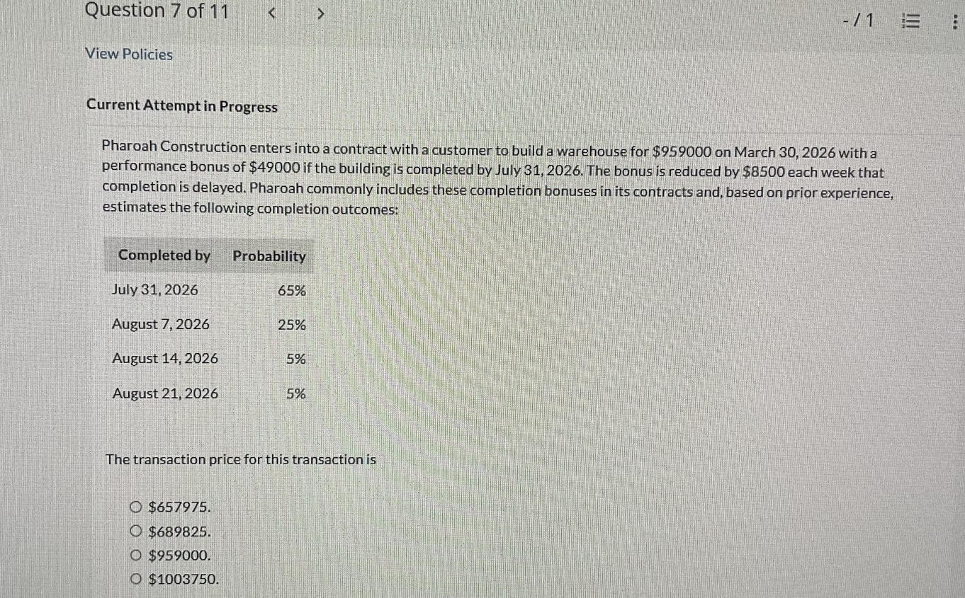 Solved Current Attempt in Progress Pharoah Construction | Chegg.com