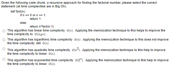 Solved Given the following code chunk, a recursive approach | Chegg.com