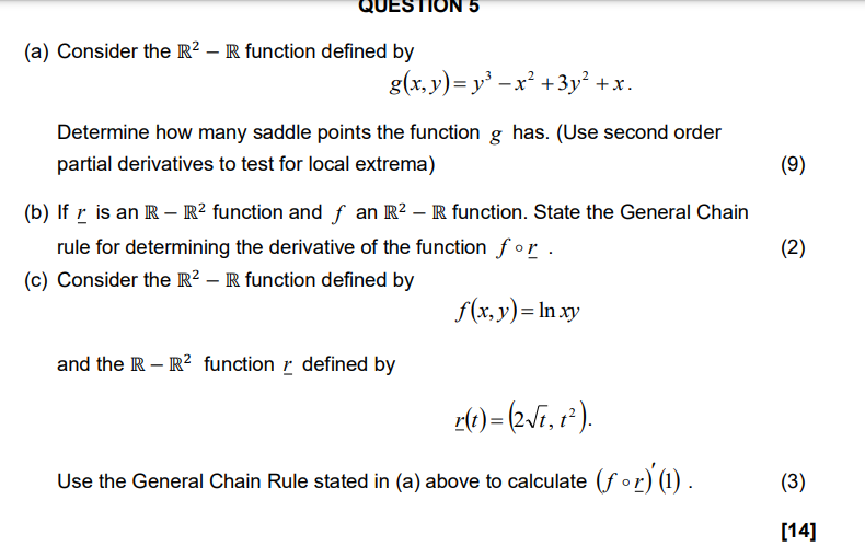 Solved Question 5 A Consider The R2 R Function Defined