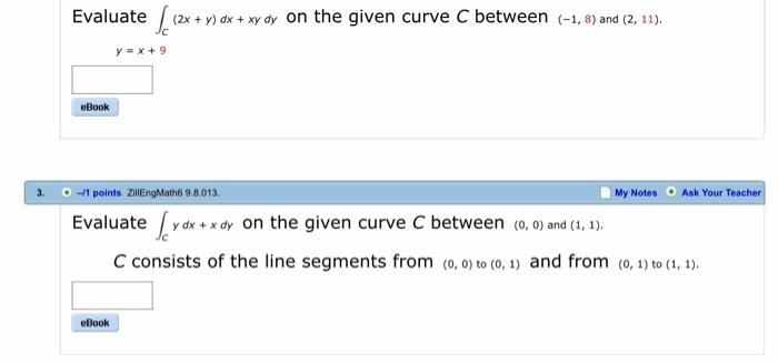 Solved Evaluate /(2x + y) dx + xy dy on the given curve C | Chegg.com