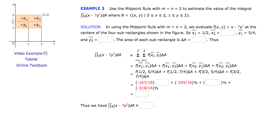 Solved EXAMPLE 3 Use the Midpoint Rule with m = n = 2 to | Chegg.com