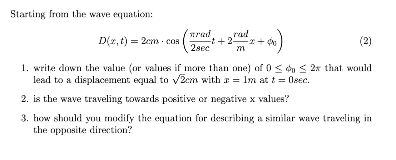 Solved Starting from the wave equation: | Chegg.com