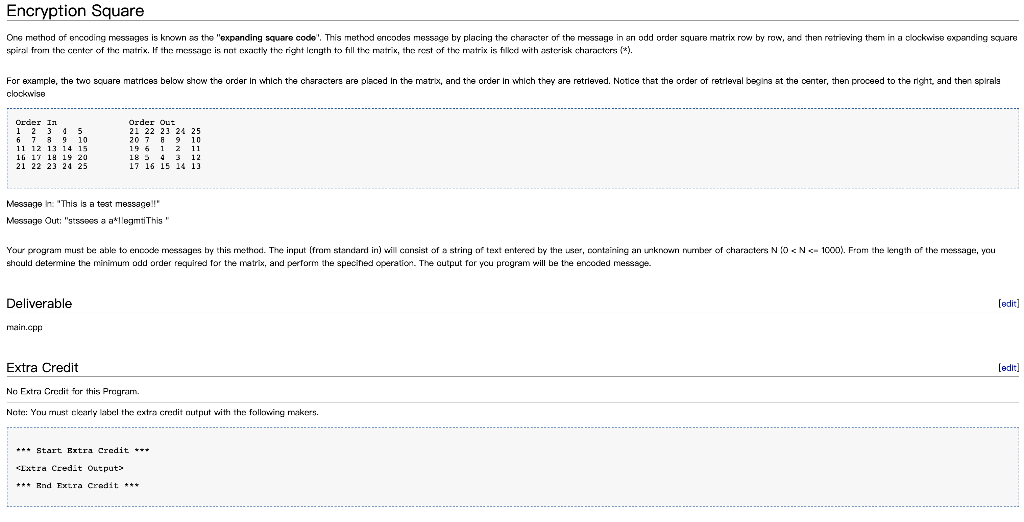 Solved Encryption Square One method of encoding messages is | Chegg.com