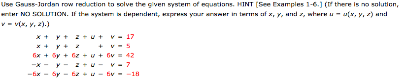 Solved Use Gauss-Jordan row reduction to solve the given | Chegg.com