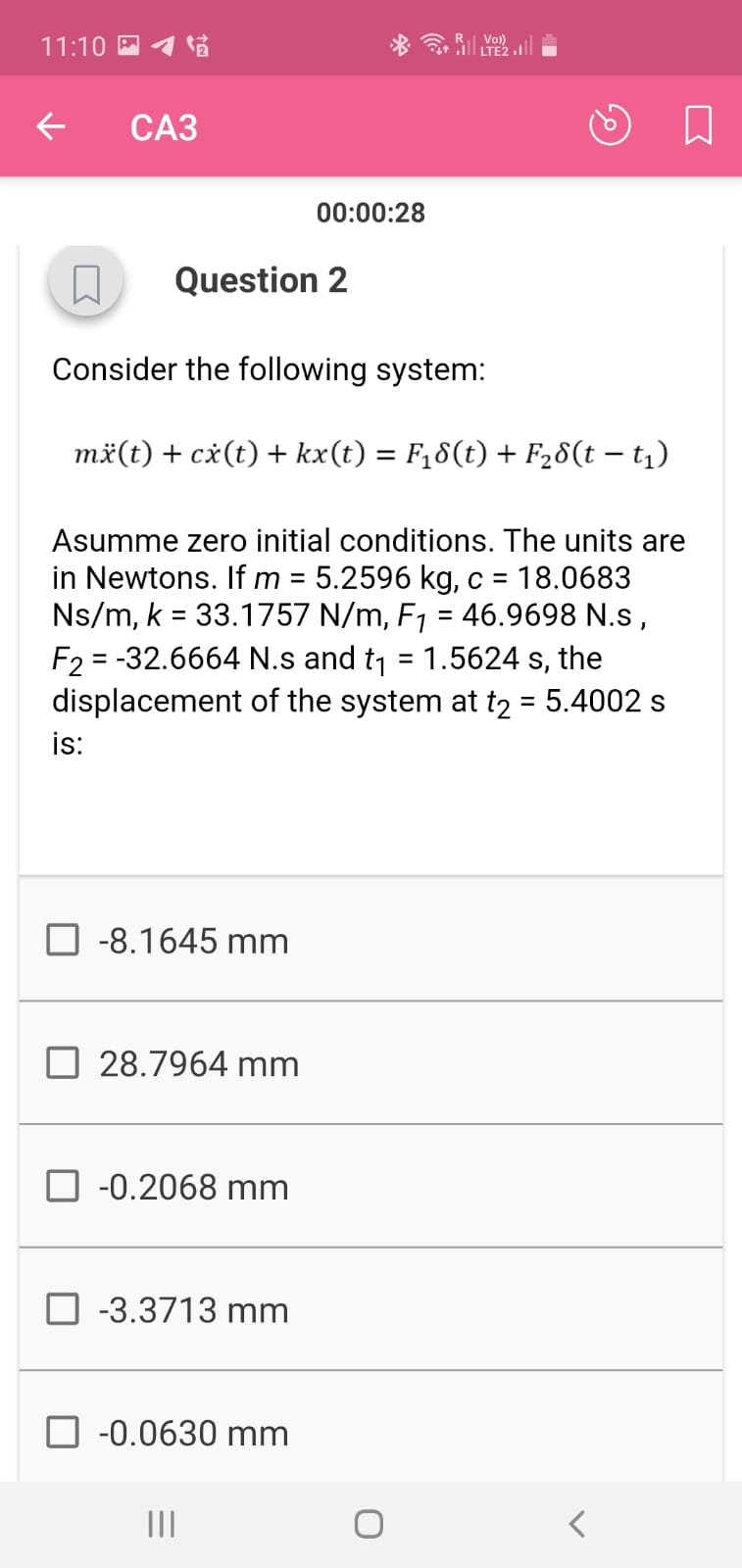 11:10 01 * CA3 00:00:28 Question 2 Consider the | Chegg.com