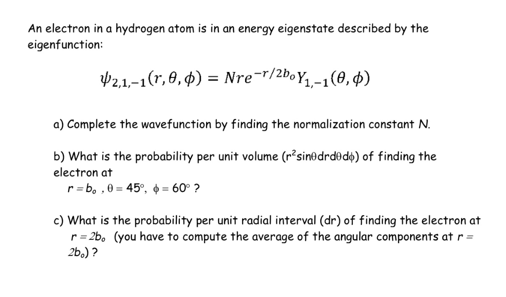 Solved An electron in a hydrogen atom is in an energy | Chegg.com