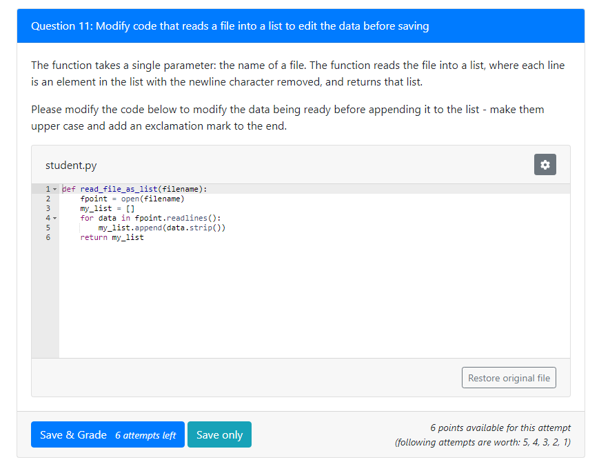 Solved Question 11 Modify Code That Reads A File Into A 3491