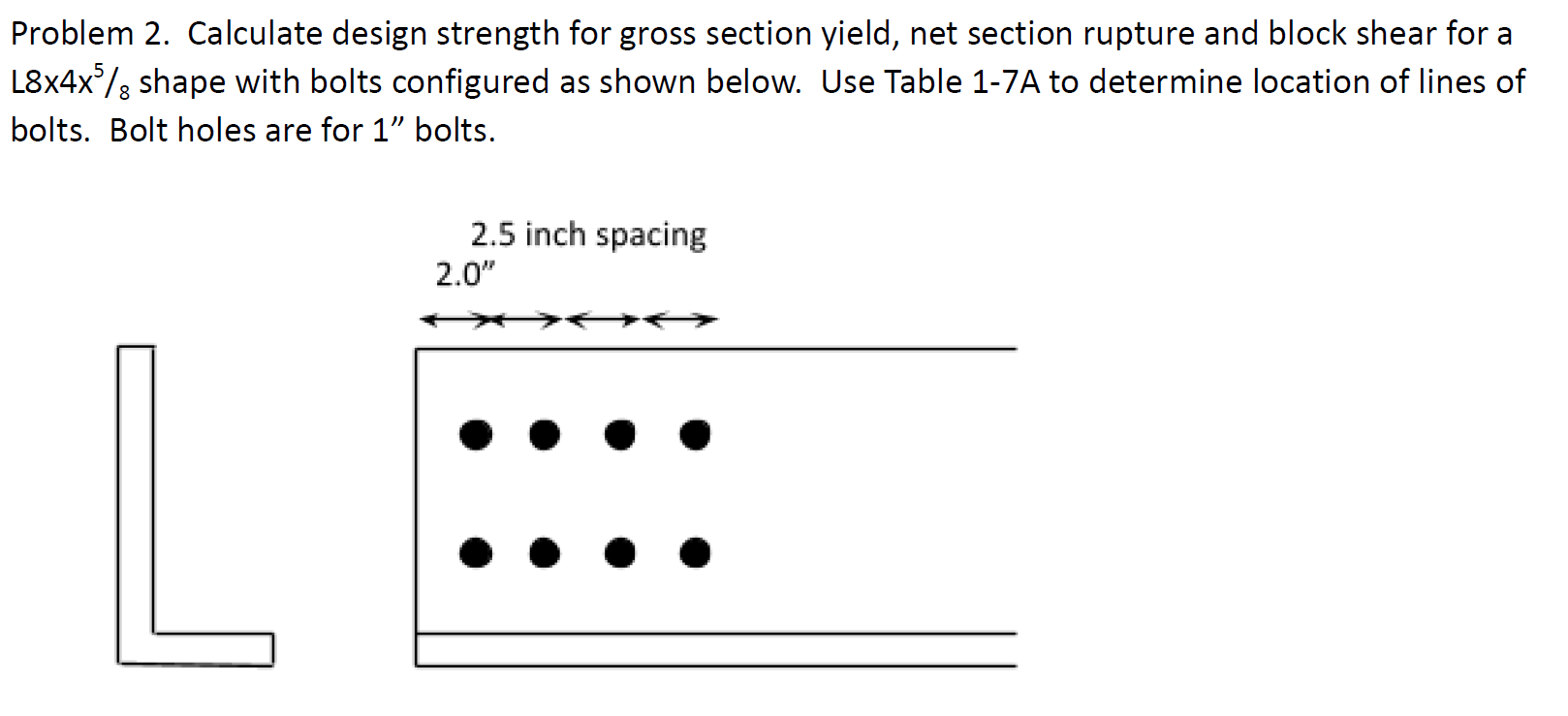 Solved Problem 2. Calculate design strength for gross | Chegg.com